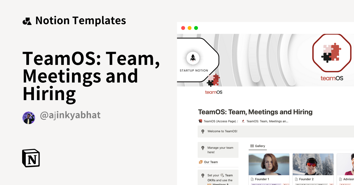 TeamOS: Team, Meetings and Hiring Template by Ajinkya Bhat | Startup ...