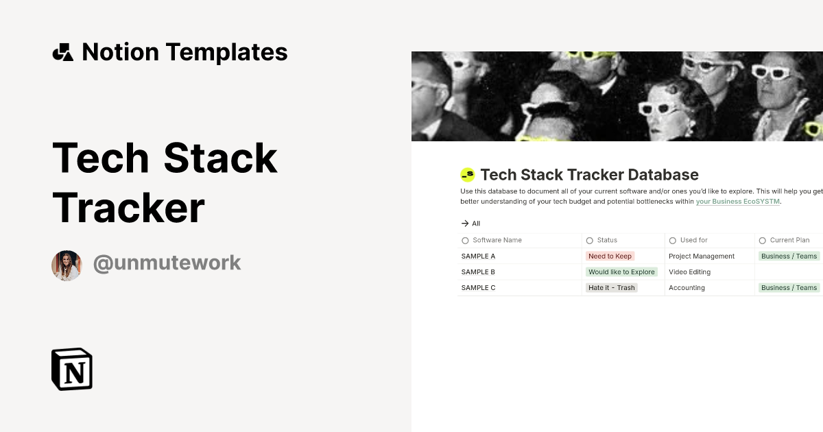 Tech Stack Tracker Template by UNMUTE™ | Workspaces & Automation for ...
