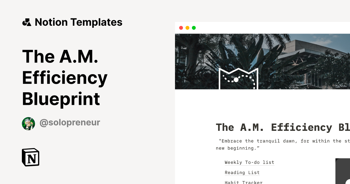 The A.M. Efficiency Blueprint Template | Notion Marketplace
