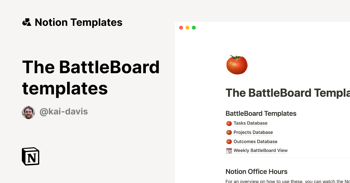The BattleBoard templates Template | Notion Marketplace