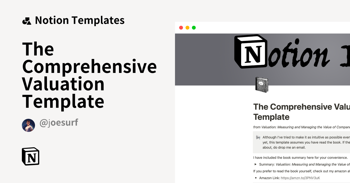 The Comprehensive Valuation Template Template | Notion Marketplace