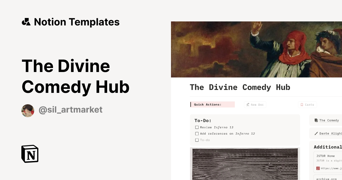 The Divine Comedy Hub Template | Notion Marketplace