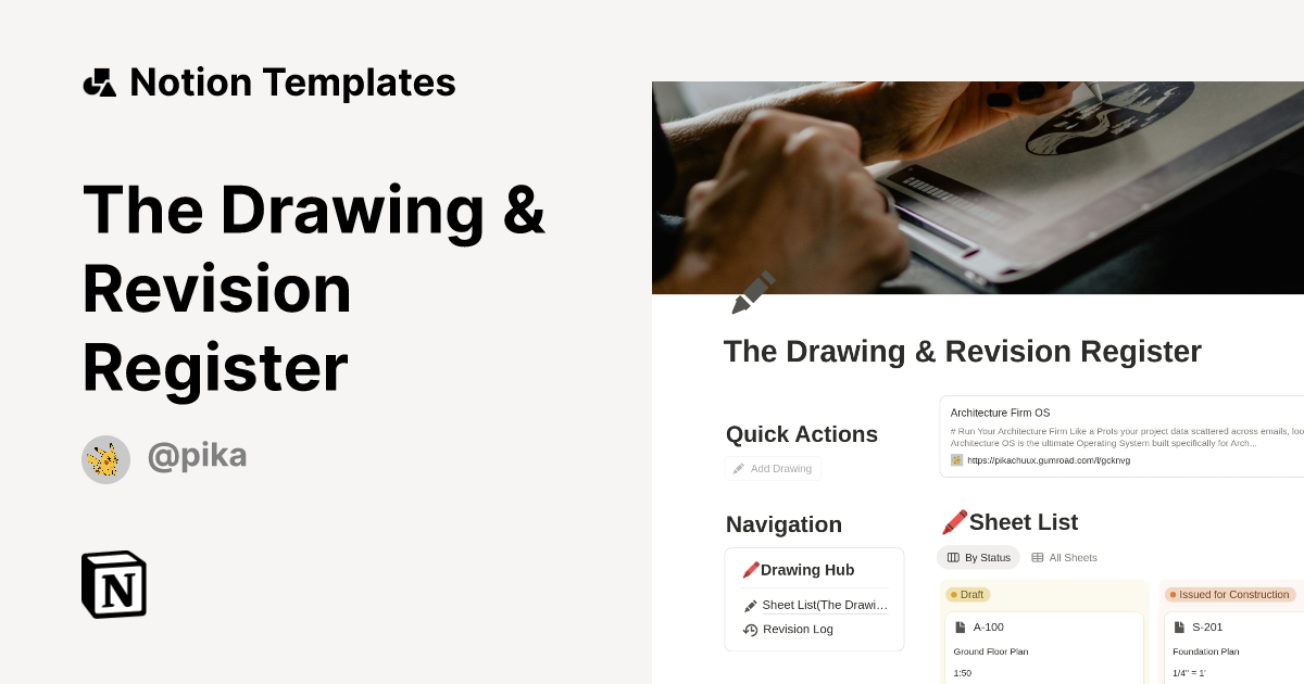 The Drawing & Revision Register Template | Notion Marketplace