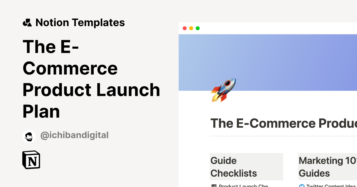 The E-Commerce Product Launch Plan Template | Notion Marketplace