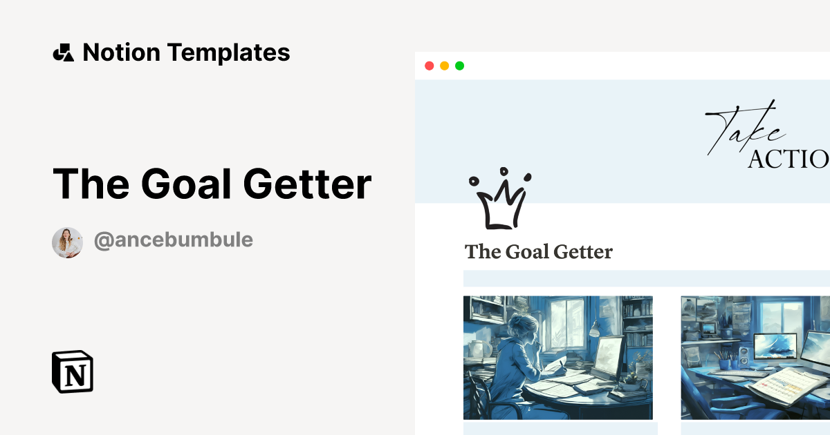 The Goal Getter Template by Ance Bumbule | Notion Marketplace