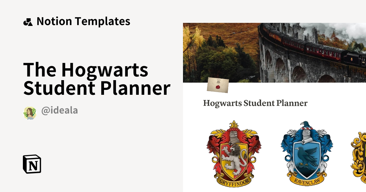 The Hogwarts Student Planner Template | Notion Marketplace