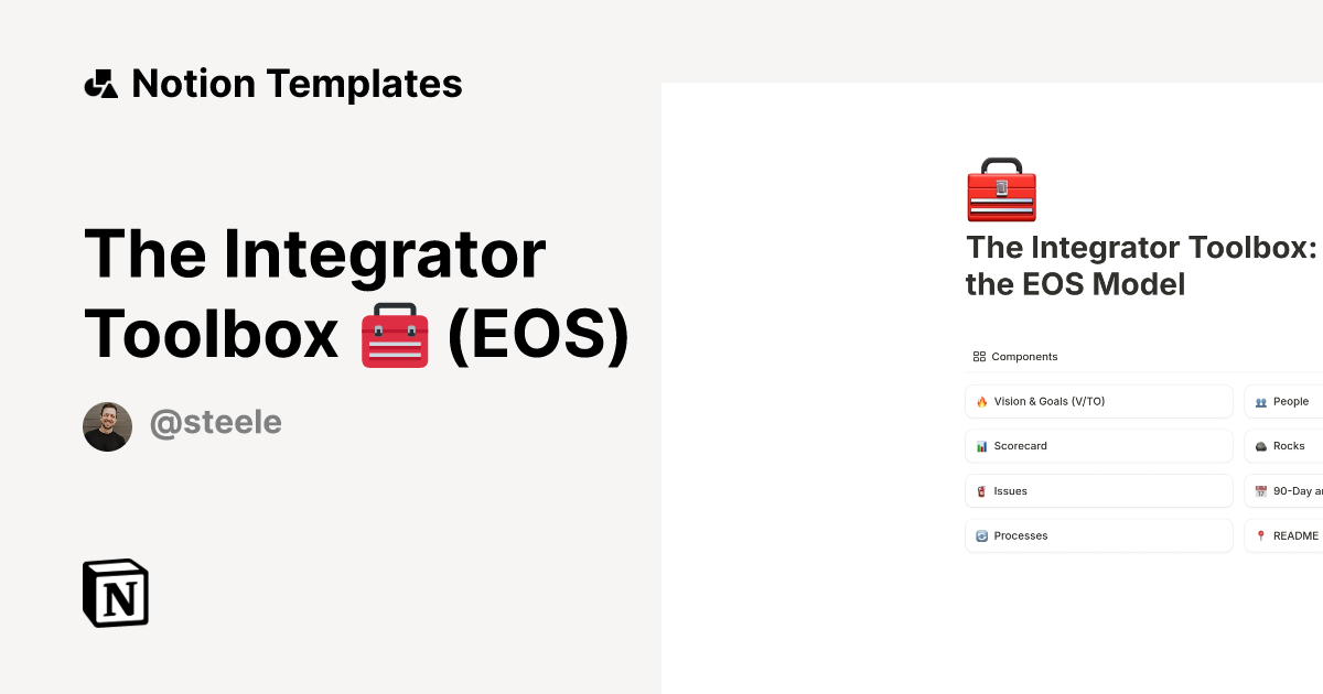 The Integrator Toolbox 🧰 (EOS) Template by Steele | Notion Marketplace