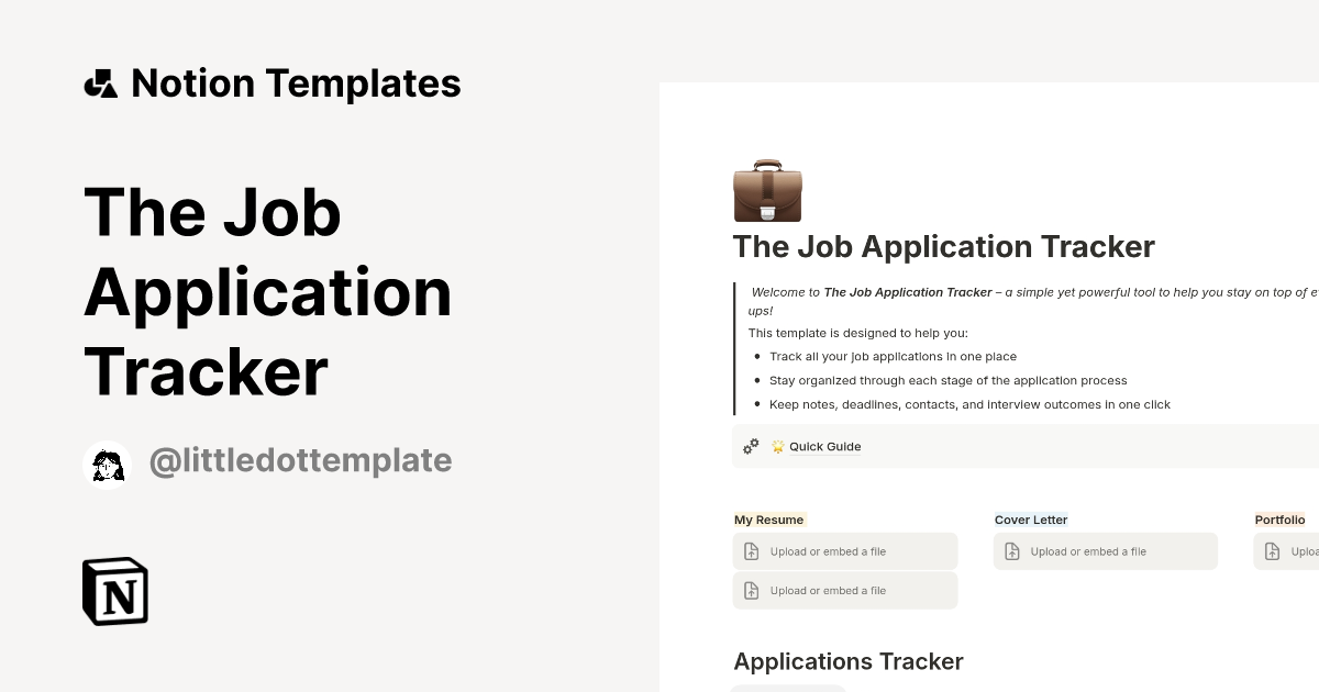 The Job Application Tracker Template | Notion Marketplace
