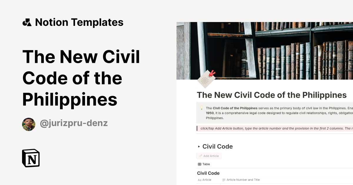 The New Civil Code of the Philippines Template by Jurizpru-Denz ...