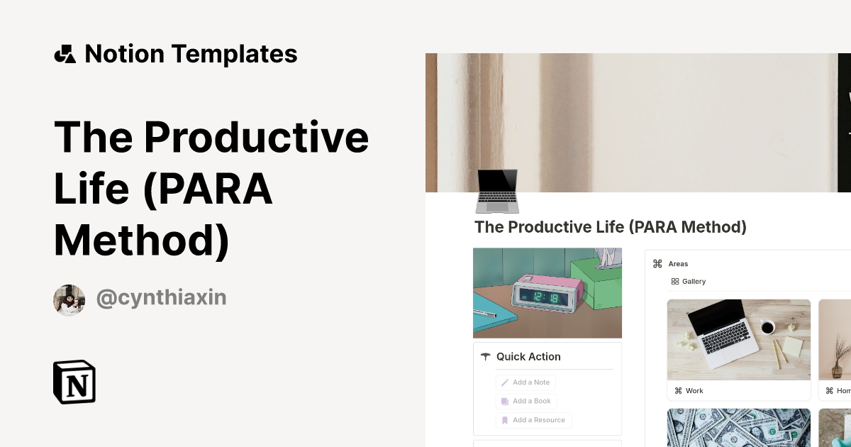 The Productive Life (PARA Method) Template | Notion Marketplace