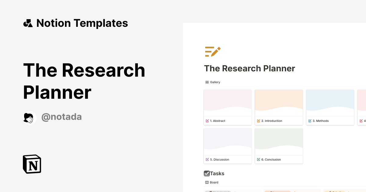 The Research Planner Template | Notion Marketplace