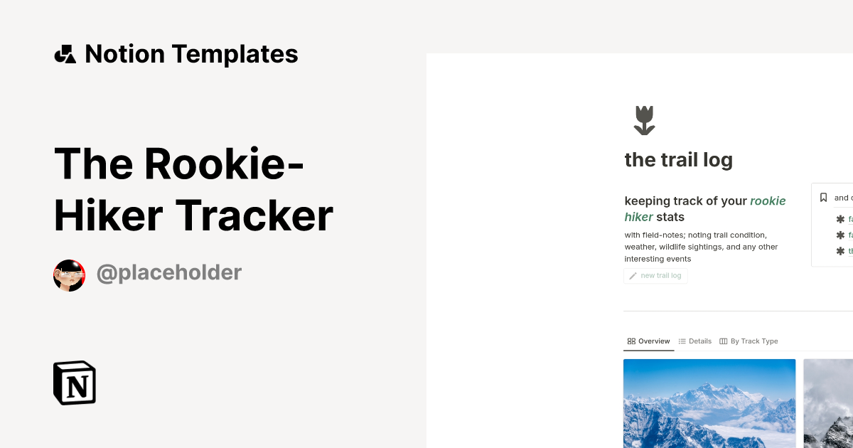 The Rookie-Hiker Tracker Template | Notion Marketplace