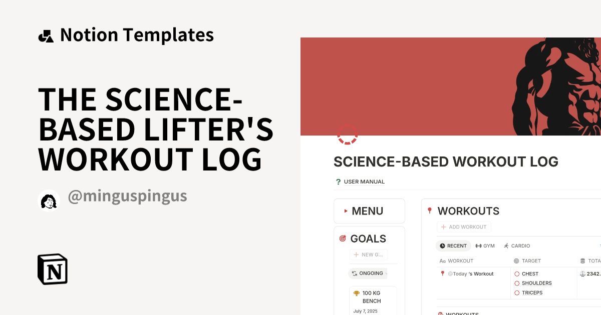 THE SCIENCE-BASED LIFTER'S WORKOUT LOG Template | Notion Marketplace
