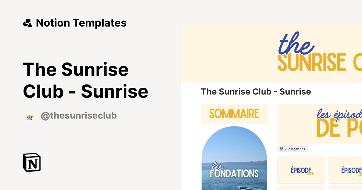 The Sunrise Club - Sunrise Template by The Sunrise Club | Notion ...