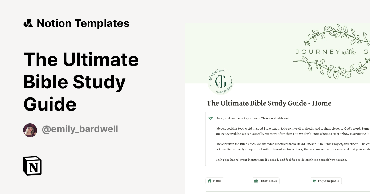 The Ultimate Bible Study Guide Template | Notion Marketplace
