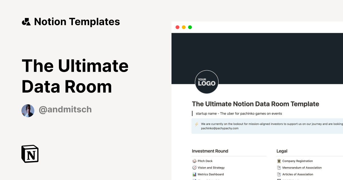 The Ultimate Data Room Template | Notion Marketplace