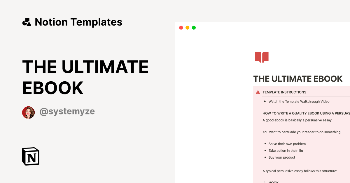 THE ULTIMATE EBOOK Template by Madison @ Systemyze | Notion Marketplace