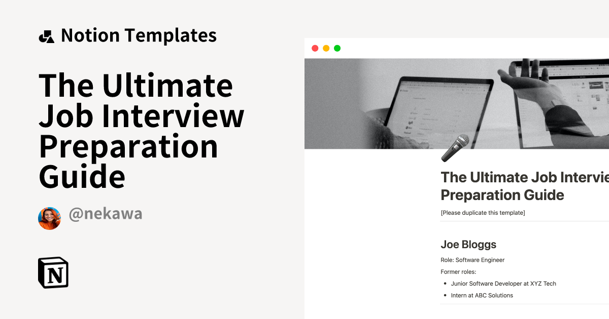 The Ultimate Job Interview Preparation Guide Template by Lina Kalysh ...