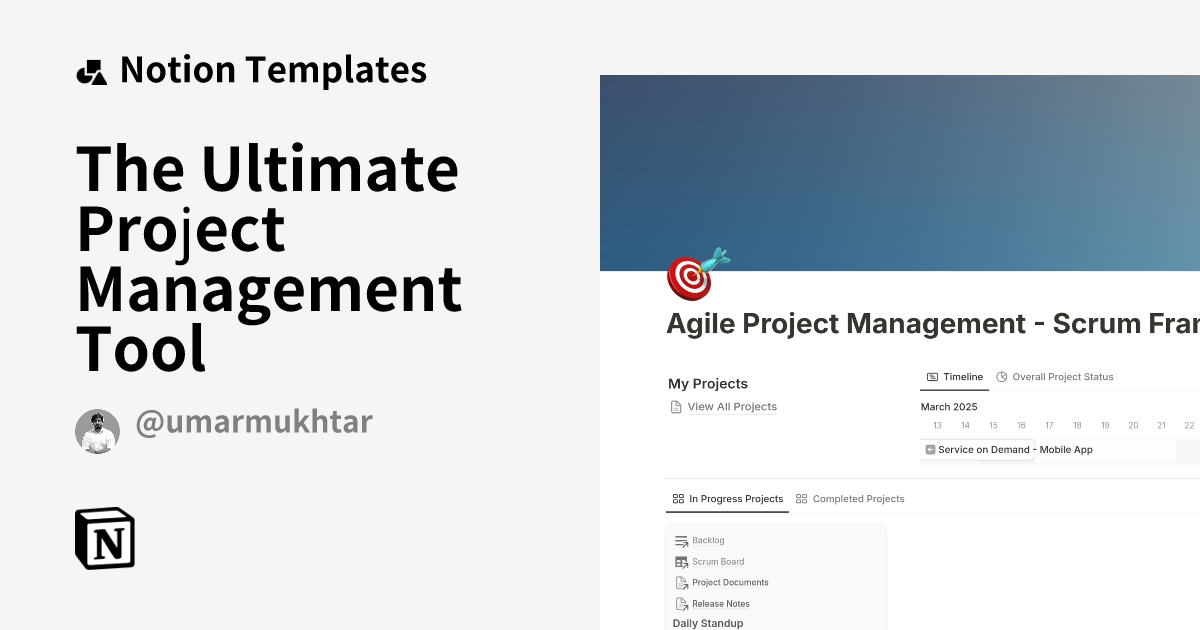 The Ultimate Project Management Tool Template by Umar Mukhtar | Notion ...
