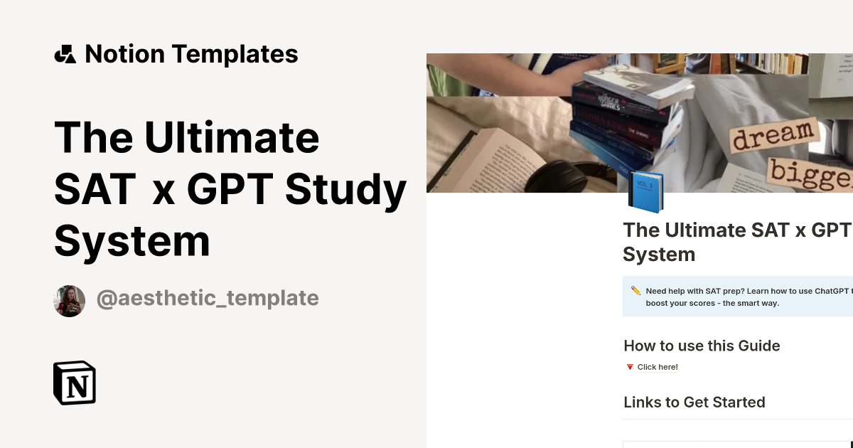 The Ultimate SAT x GPT Study System Template | Notion Marketplace