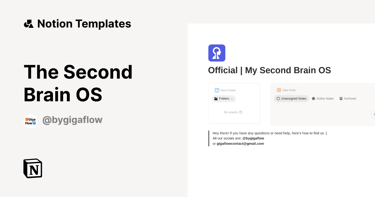 The Ultimate Second Brain Template by GigaFlow | Notion Marketplace