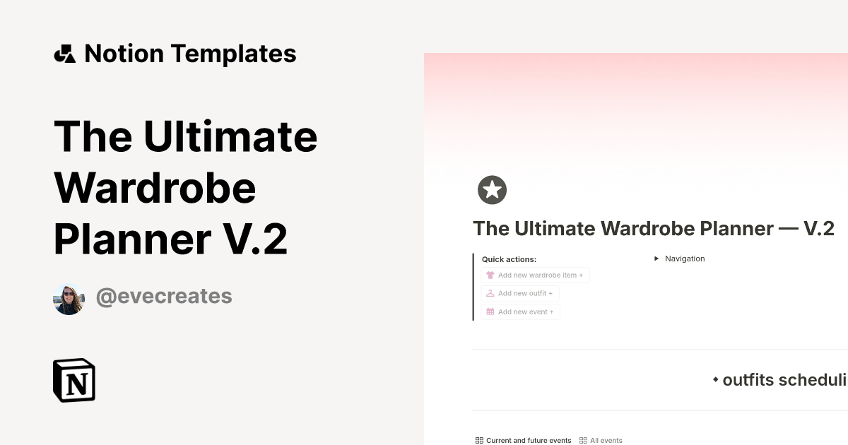 The Ultimate Wardrobe Planner V.2 Template by Eve Creates | Notion ...