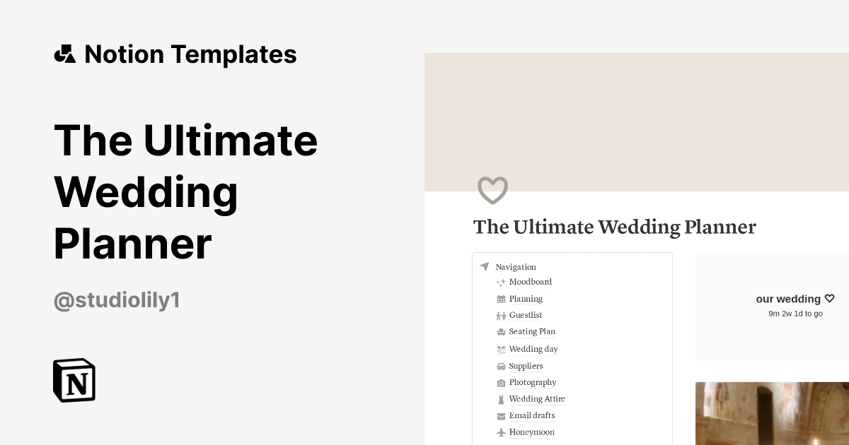 The Ultimate Wedding Planner Template | Notion Marketplace