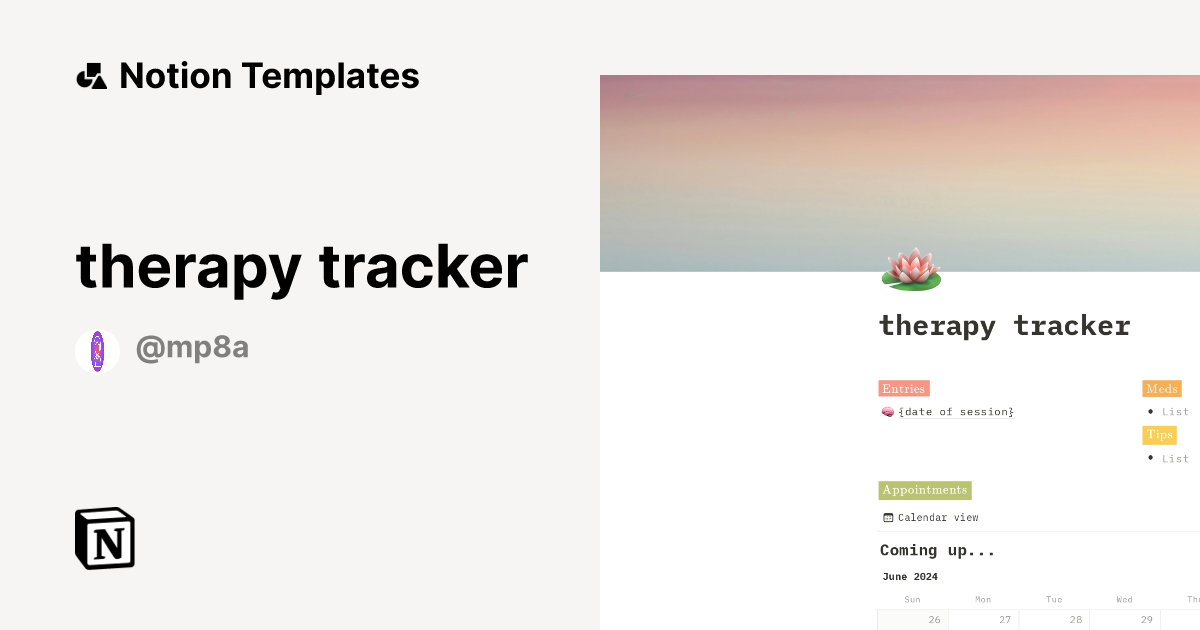 therapy tracker Template | Notion Marketplace