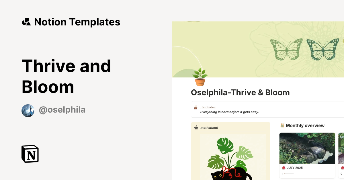 Thrive and Bloom Template | Notion Marketplace