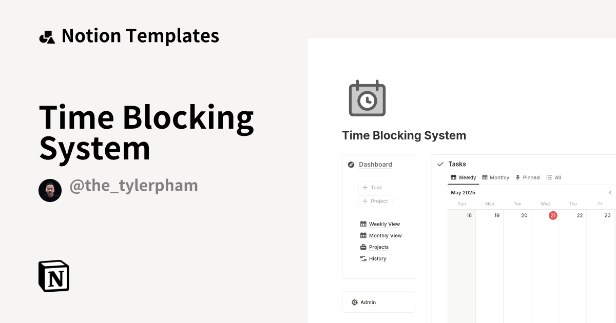 Time Blocking System Template | Notion Marketplace