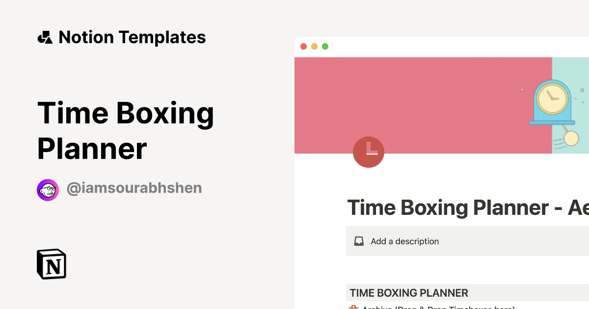 Time Boxing Planner Template | Notion Marketplace