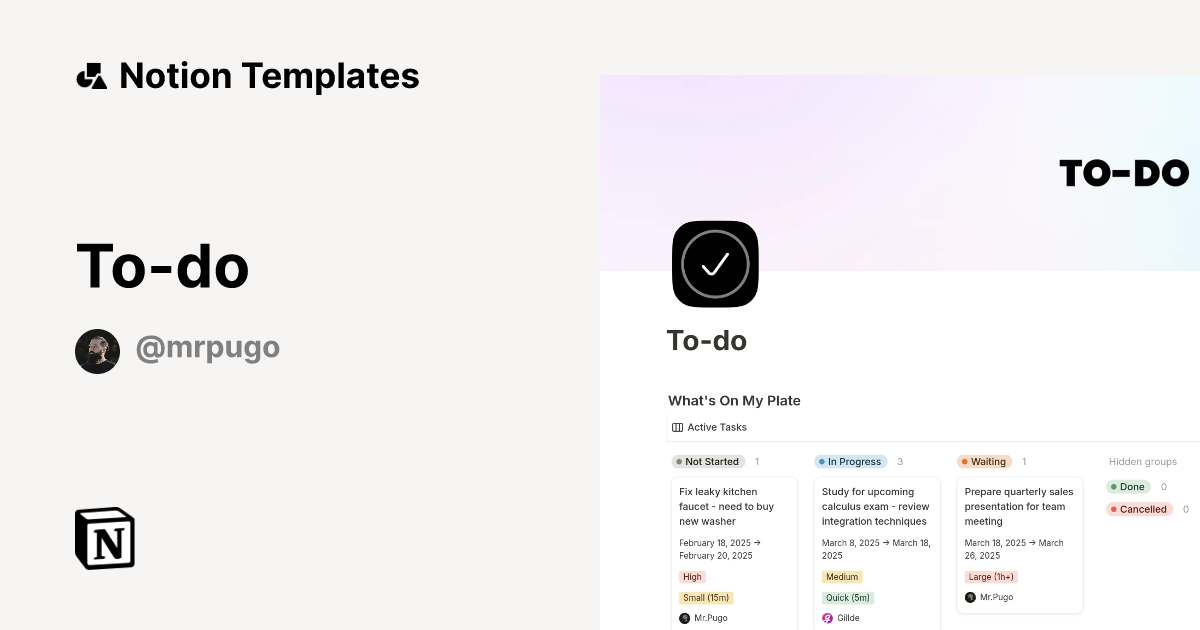 To-do Template by mrpugo | Notion Marketplace