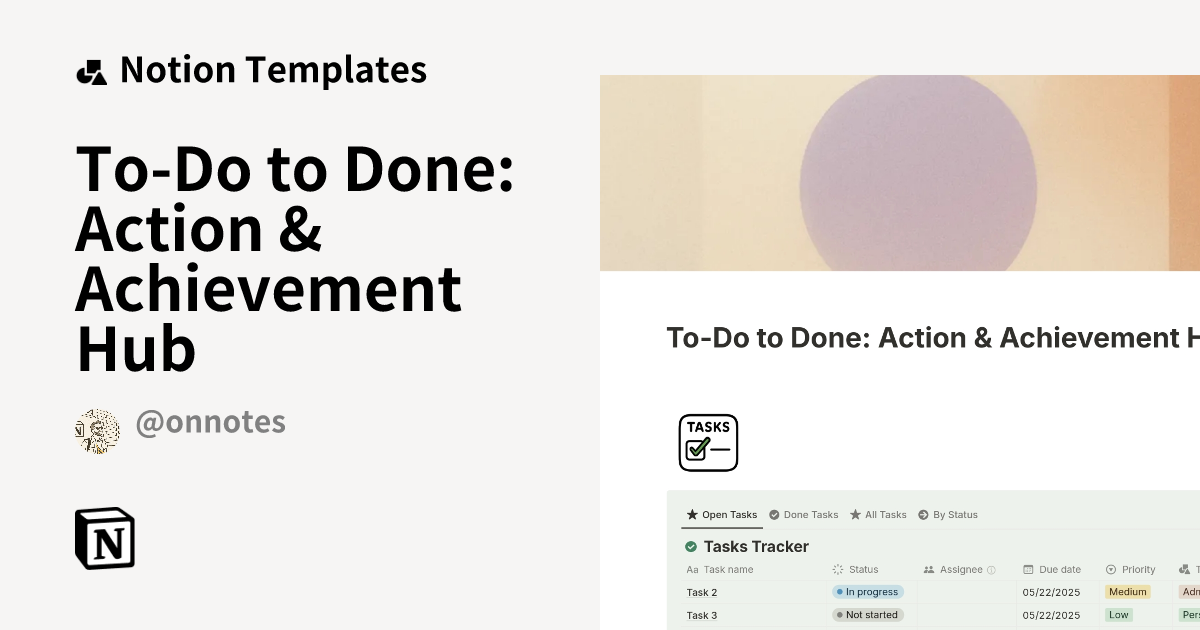 To-Do to Done: Action & Achievement Hub Template | Notion Marketplace