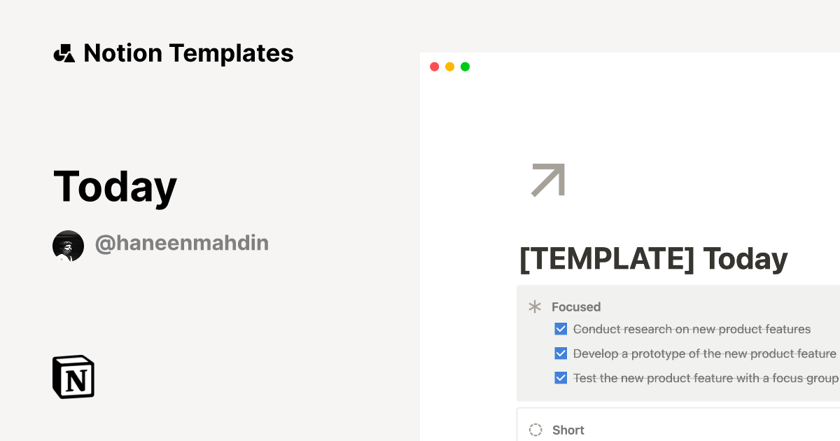 Today Template | Notion Marketplace