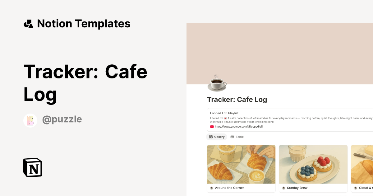 Tracker: Cafe Log Template | Notion Marketplace