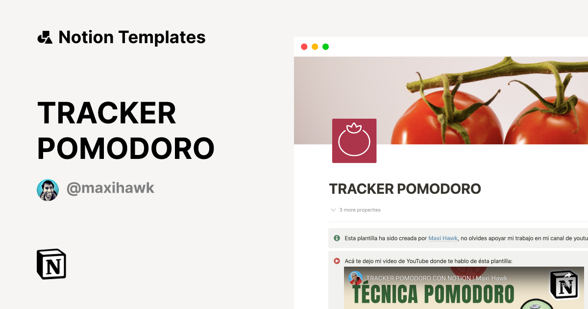 TRACKER POMODORO Template | Notion Marketplace