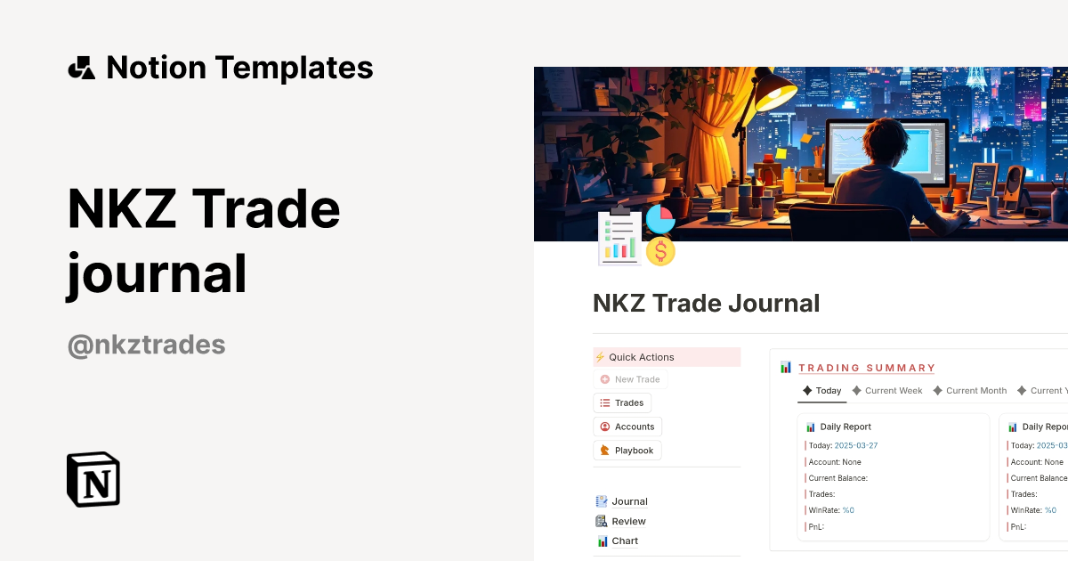 NKZ Trade journal Template | Notion Marketplace