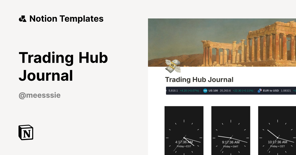 Trading Hub Journal Template | Notion Marketplace