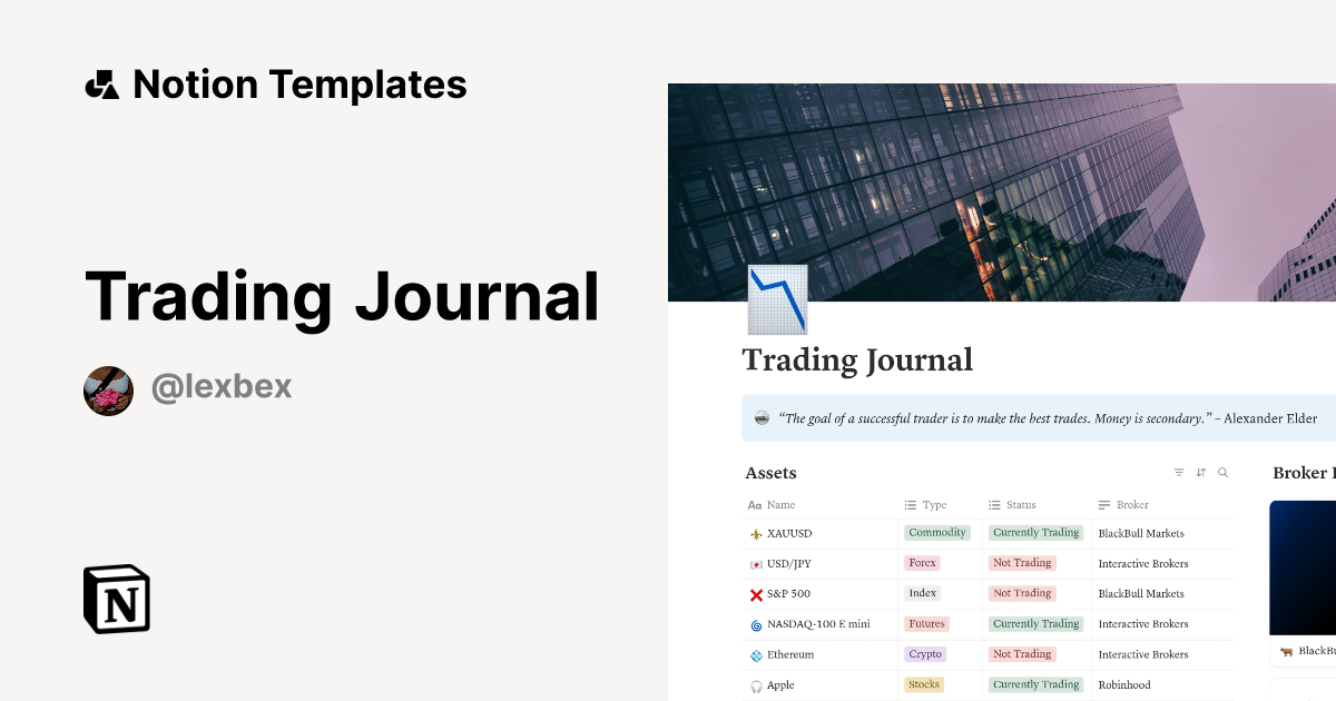 Trading Journal Template | Notion Marketplace