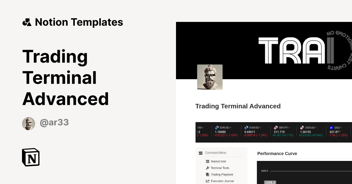 Trading Terminal Advanced Template by Advanced Resources | Notion ...