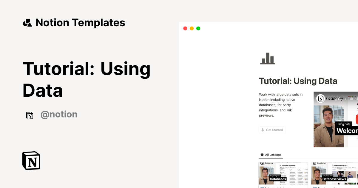 Tutorial: Using Data Template by Notion | Notion Marketplace