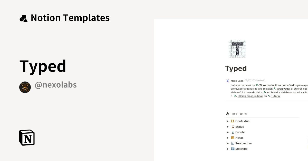 Typed Template by Nexo Labs | Notion Marketplace