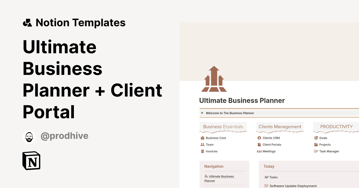 Ultimate Business Planner + Client Portal Template | Notion Marketplace