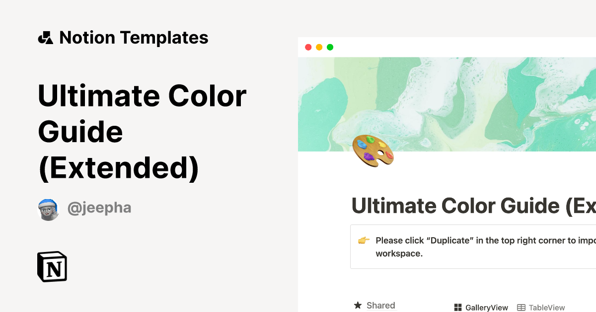 Ultimate Color Guide (Extended) Template | Notion Marketplace