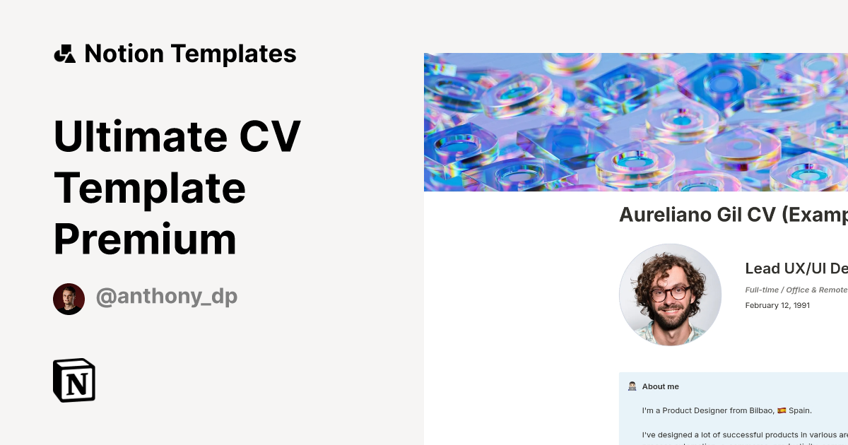 Ultimate CV Template Premium Template | Notion Marketplace