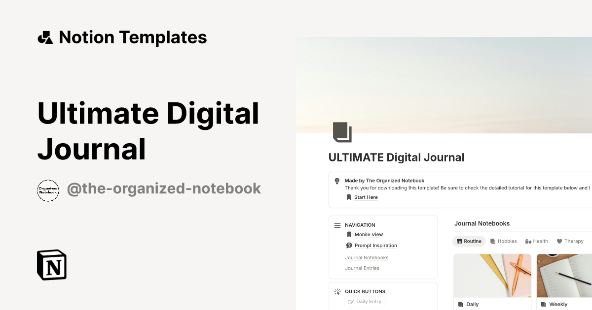 Ultimate Digital Journal Template | Notion Marketplace