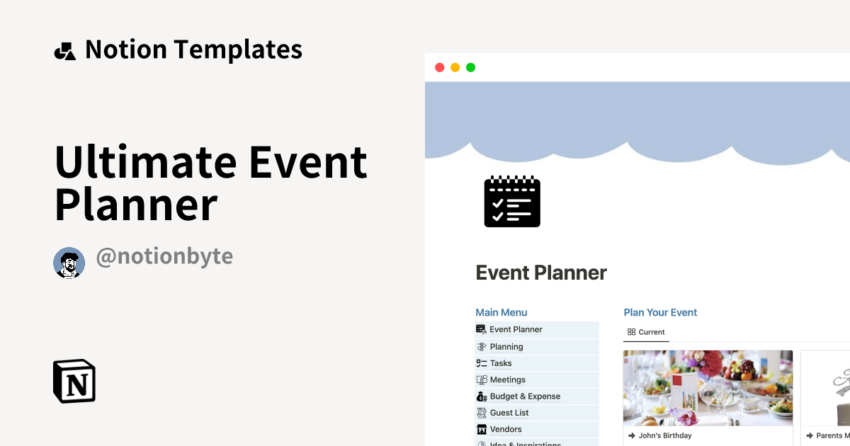 Ultimate Event Planner Template by Notion Byte | Notion Marketplace
