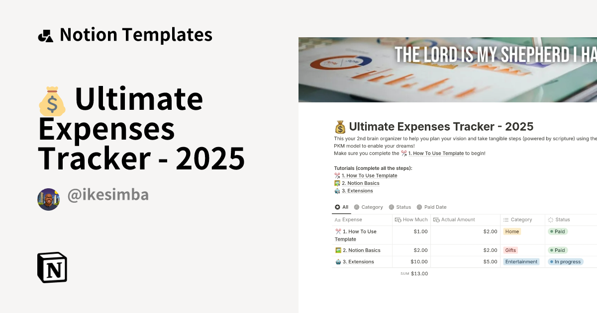 💰 Ultimate Expenses Tracker - 2025 Template | Notion Marketplace