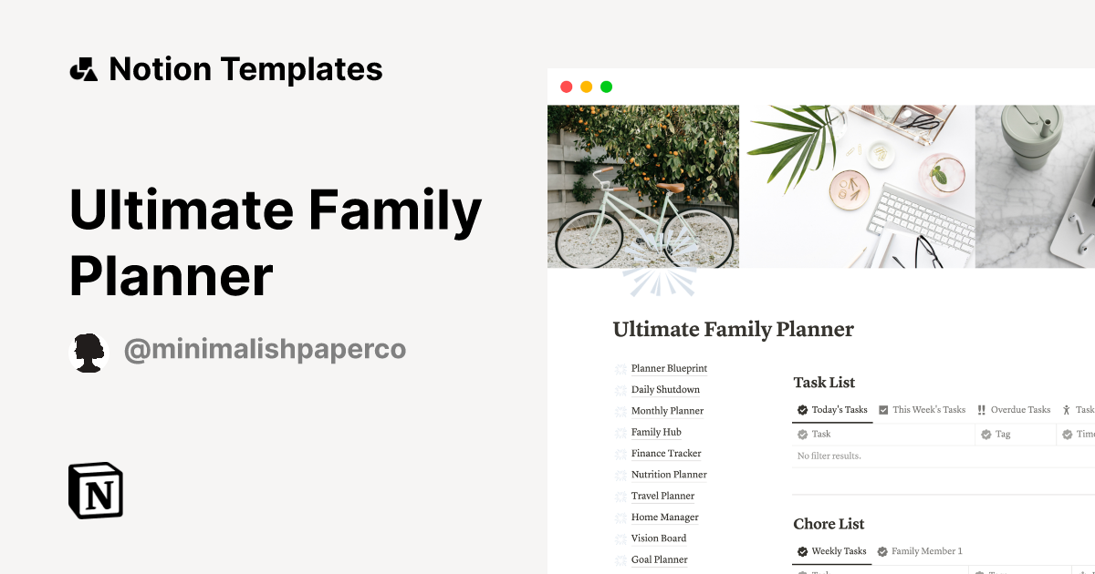 Ultimate Family Planner Template by Jessica Holland at Minimalish Paper ...