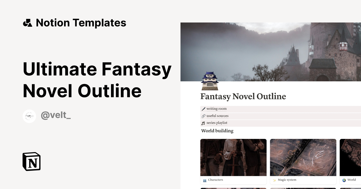 Ultimate Fantasy Novel Outline Template | Notion Marketplace